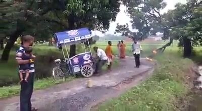 Old Lady Sets Herself On Fire In Front Of Family