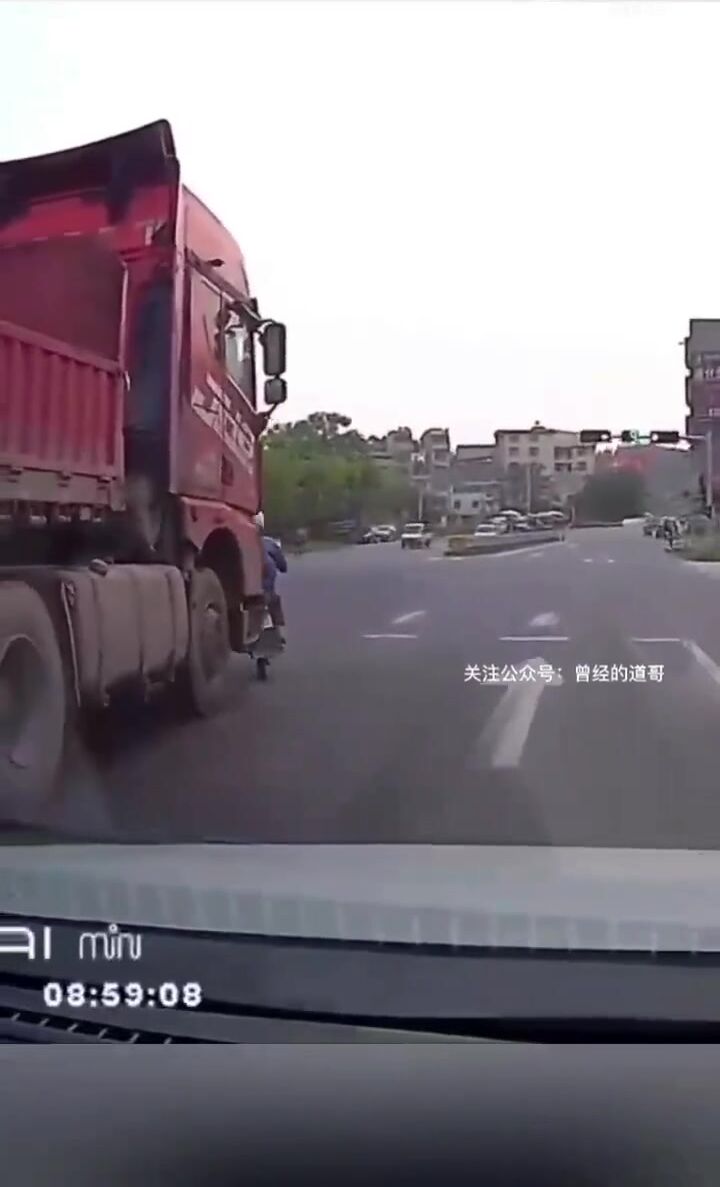 Moped Rider Crosses The Road In Front Of Truck - Predictable Outcome